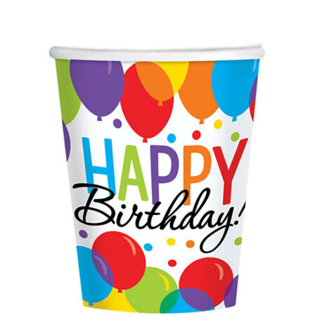 8 x Birthday Paper Cups – Incredible Events